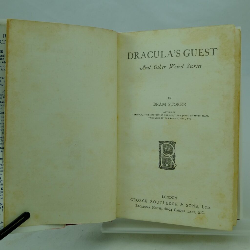 Draculas Guest By Bram Stoker Rare And Antique Books
