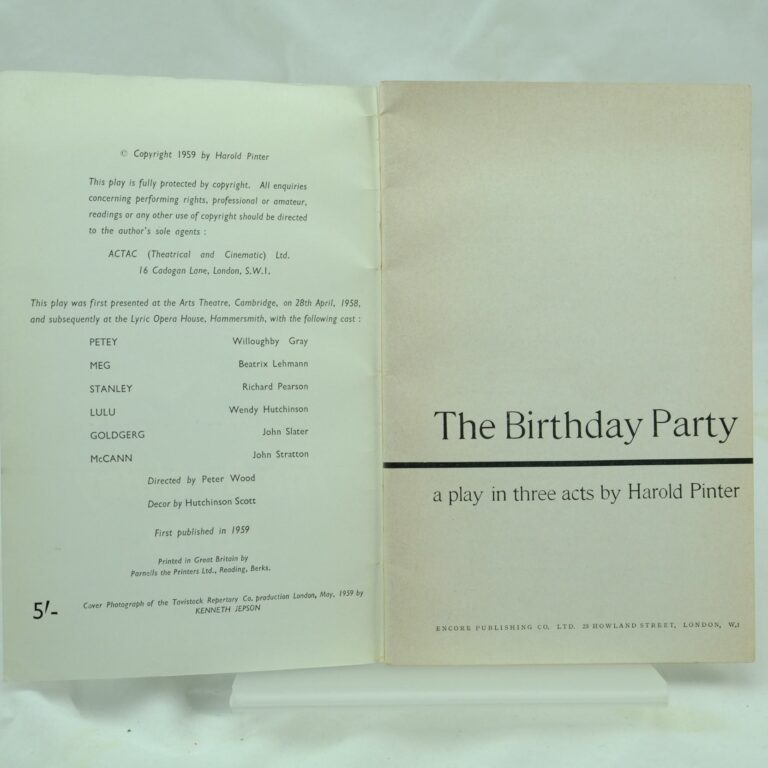The Birthday Party by Harold Pinter - Rare and Antique Books