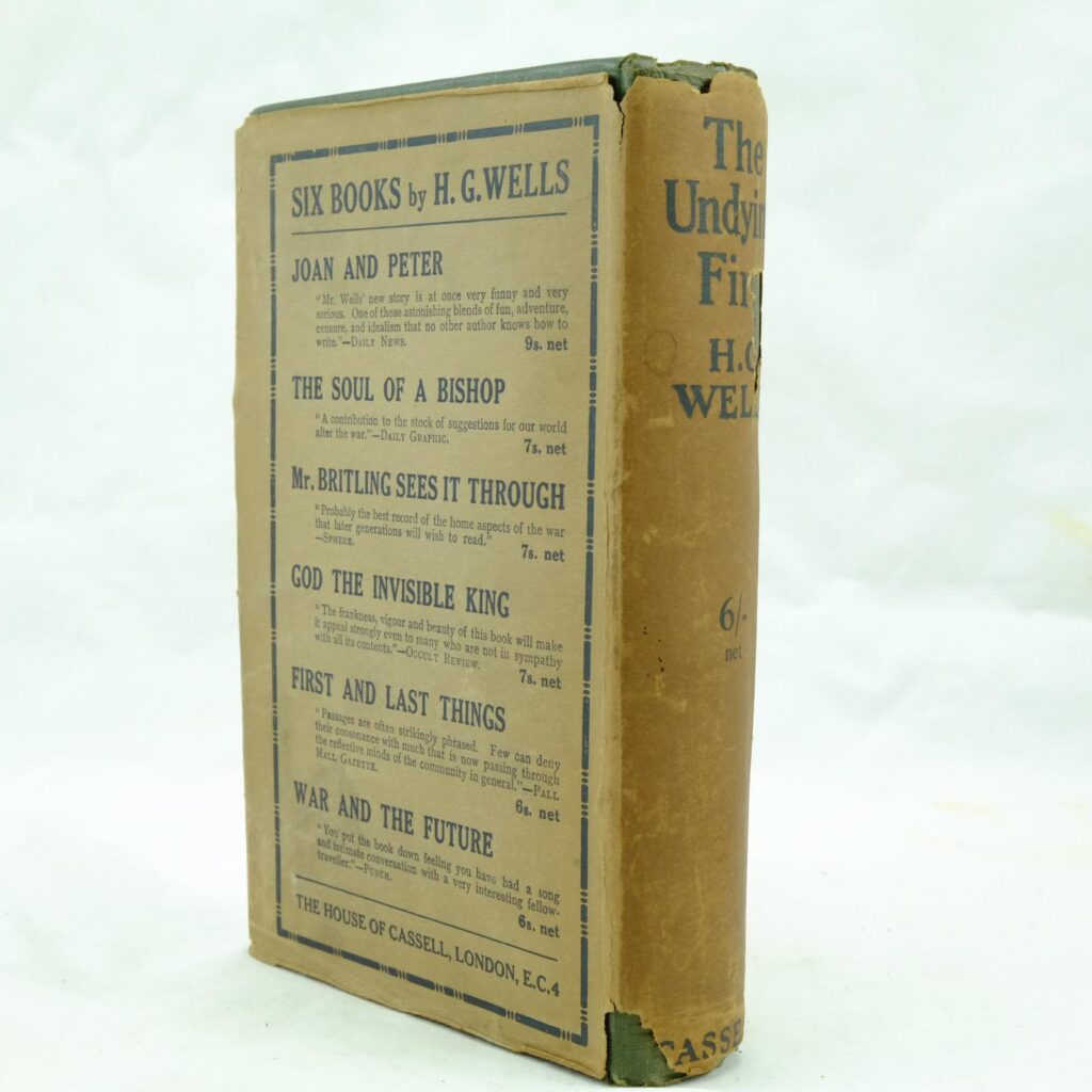 The Undying Fire signed by H G Wells | Rare and Antique Books