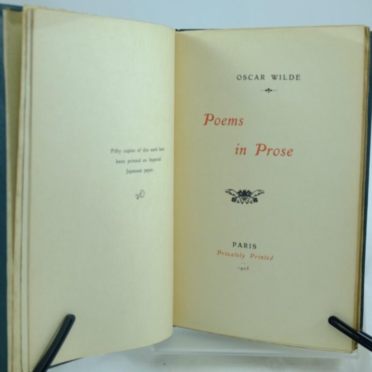 Poems in Prose by Oscar Wilde - Rare and Antique Books