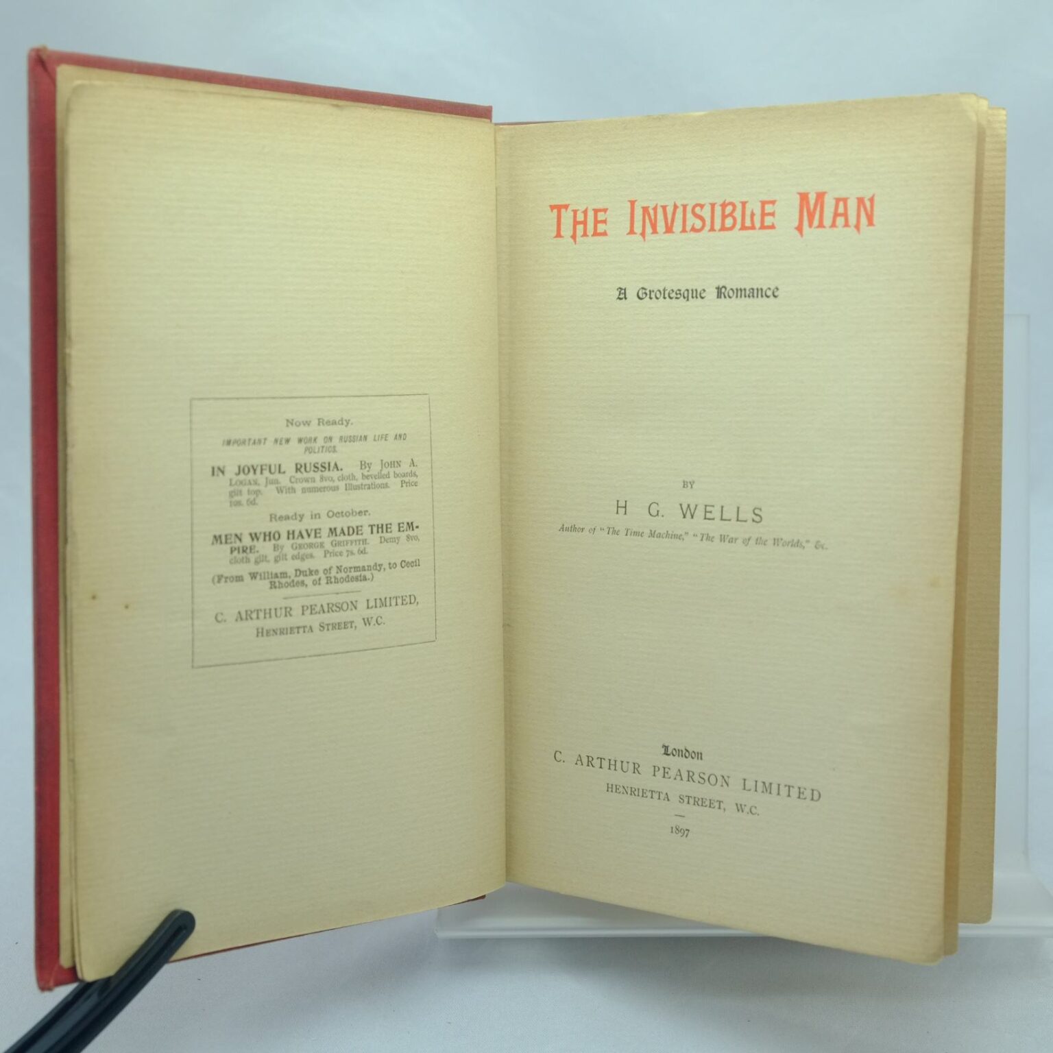 The Invisible Man by H. G. Wells - Rare and Antique Books